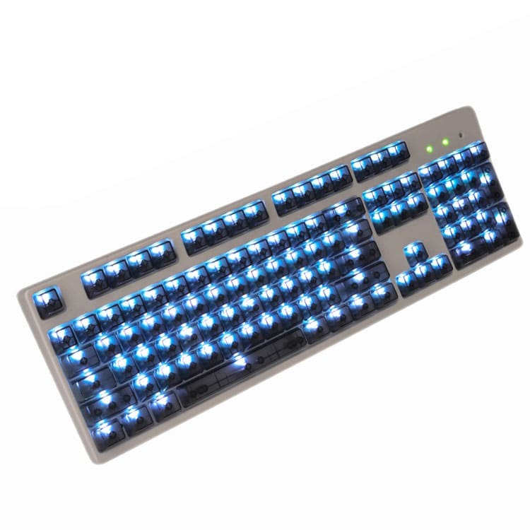 OEM Profile Translucent Keycaps 104 Key Set (Black) | Flashquark