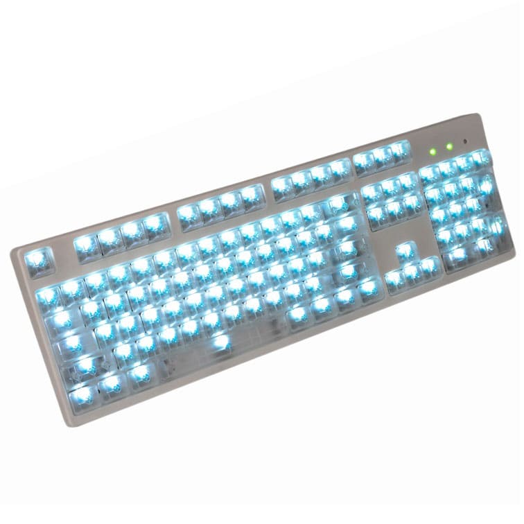 OEM Profile Translucent Keycaps 104 Key Set (Clear) | Flashquark