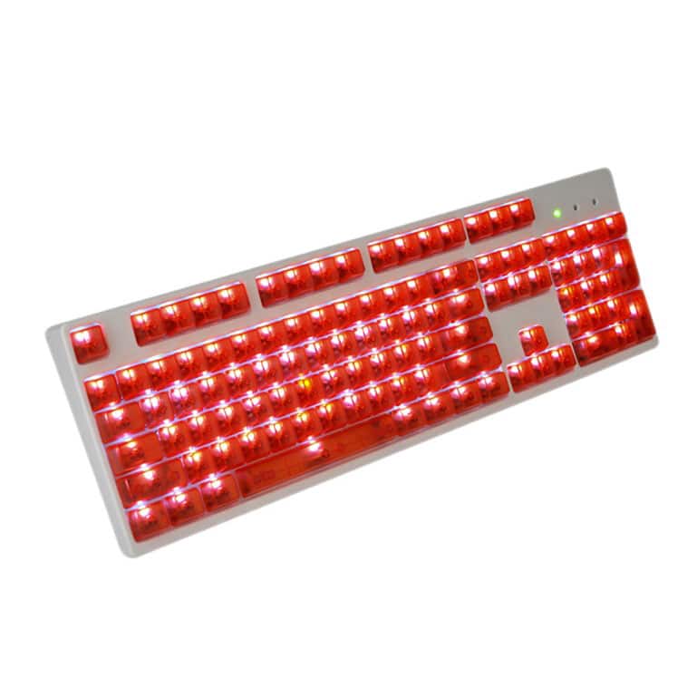 OEM Profile Translucent Keycaps 104 Key Set (Red) | Flashquark